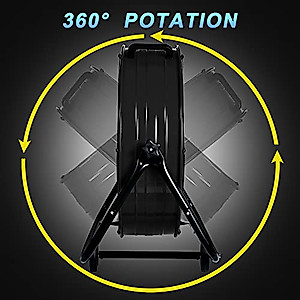 WARMLREC Industrial Fan 24 Inch Heavy Duty Drum 3 Speed 8100 CFM Air Circulation High Velocity Fan For Warehouse, Workshop, Factory, Commercial, Residential and Greenhouse Black