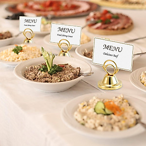 Affbei 24 Pcs Gold Table Number Holders Wire Picture Holder Small Size Table Card Holders Tabletop Metal Place Card Holder Reserved Table Card Holder for Centerpieces Wedding Reception Party Birthday