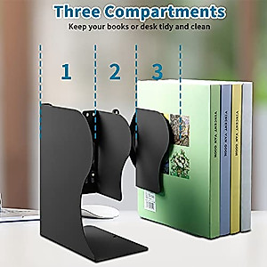 Adjustable Bookends, Expandable Bookends Magazine File Holder,Desk Organizer and Accessories for Office, Books, Papers, Extends up to 19 inches