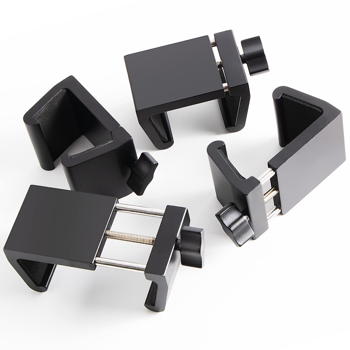 Blasoul Adjustable Sectional Couch Connectors(Suit for Tube Length 1-2.5in)4pcs Small Aluminum Alloy Patio Furniture Clips,H:1.37in*W:1.45in,Without Damaging Rattan and Easy to Keep Furniture Together