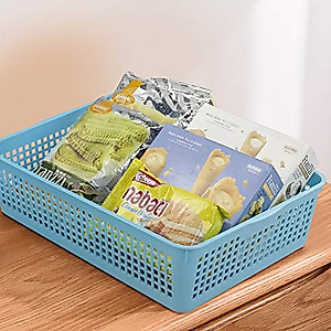 Easymanie Colorful Plastic Basket Tray, A4 Paper Baskets, Pack of 6