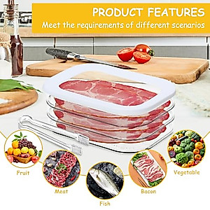 TOWEBOORY 3 Pcs Deli Meat Container for Fridge,Stackable Bacon Lunch Meat Container for Refrigerator,Food Storage Boxes with Lid for Cold Cuts, Salami,for Fridge Airtight Deli Holder