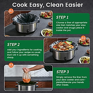 Slow Cooker Liners, Hotensil 14"x 22" 10 Count Cooking Bags Large Size Disposable Pot Liners, Fit 6QT to 10QT for Slow Cooker Cooking Trays, Multi-Purpose Durable Liners Plastic Bags, BPA Free
