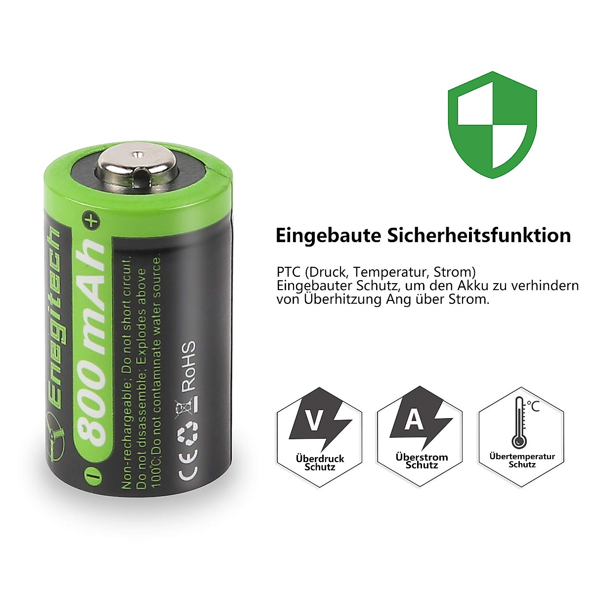 Enegitech CR2 3V Lithium Battery, CR15H270 1000mAh for Golf Rangefinder Nest Temperature Sensor Instax Mini Camera/Polaroid Camera Non-Rechargeable (CR2 6 Pack)