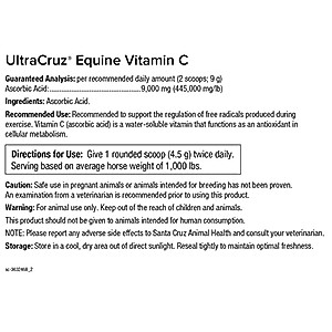 UltraCruz Equine Vitamin C Supplement for Horses, 1 lb, Powder (50 Day Supply)