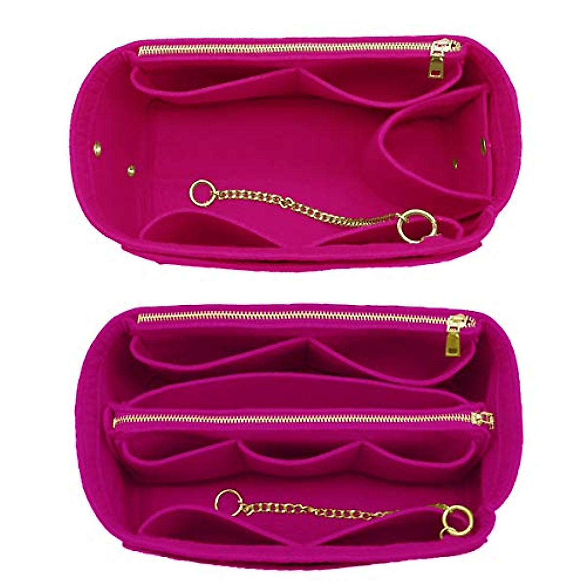 LEXSION 3 in 1 Felt Purse Organizer Insert Bag in Bag with a Bottle Holder Shaper 8026 Rosy SM