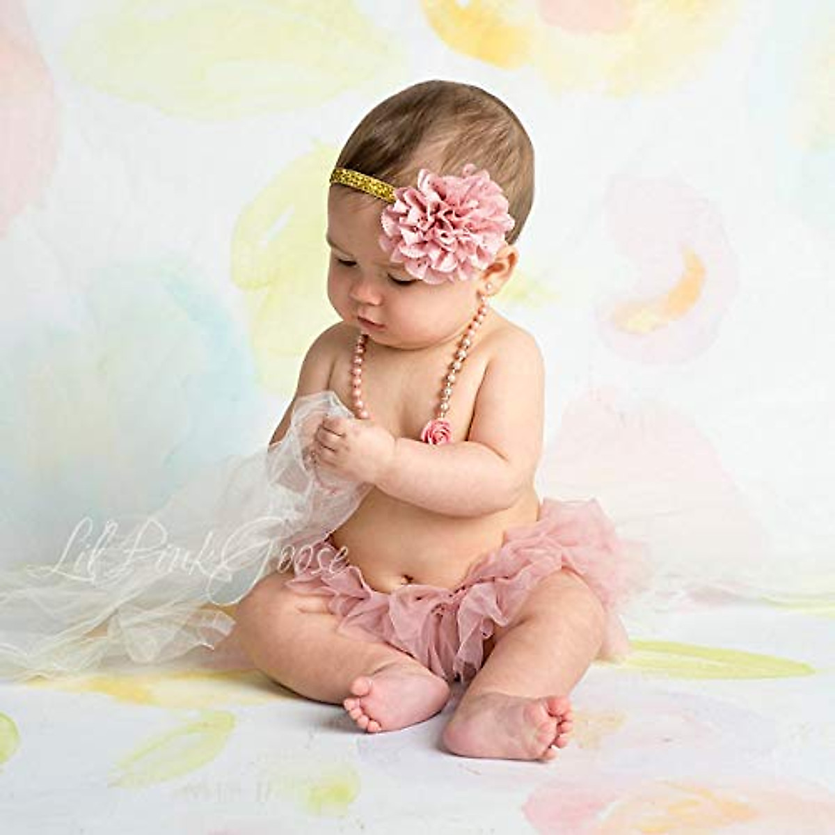 LilPinkGoose Baby Girl Half Birthday Outfit 1/2 Birthday Girl Outfits (Dusty Rose Short Sleeve, 6 Months)