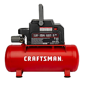 Craftsman Air Tools, 2 Gallon Portable Air Compressor 1/3 HP Oil-Free Max 125 PSI Pressure, Hot Dog, Model: CMXECXA0200243
