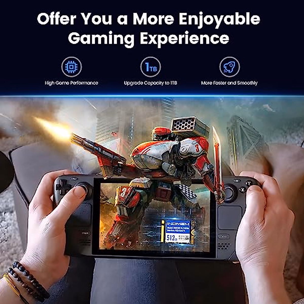 INDMEM M.2 2230 SSD, 512GB 2230 NVMe SSD PCle Gen 4.0x4 Internal Solid State Drive, 3D TLC NAND,Compatible with Surface Pro X Steam Deck GPD Laptop Ultrabook Tablet