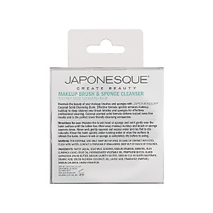 Japonesque Makeup Brush and Sponge Cleanser Balm, Coconut Scented, Solid, Mess-Free Formula, Travel Friendly