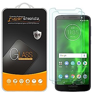 (2 Pack) Supershieldz Designed for Motorola Moto G6 Tempered Glass Screen Protector, Anti Scratch, Bubble Free