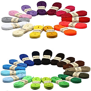 DELELE Solid Flat Shoelaces Hollow Thick Athletic Shoe Laces Strings Golden 2 Pair 55 inch