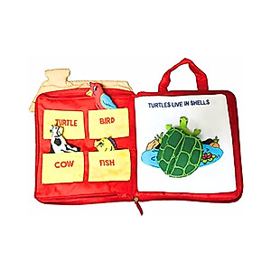 Pockets of Learning Personalized Right at Home Quiet Book Animal Learning Activity Busy Book for Toddlers and Children | Educational and Engaging Soft Fabric Travel Toy Companion