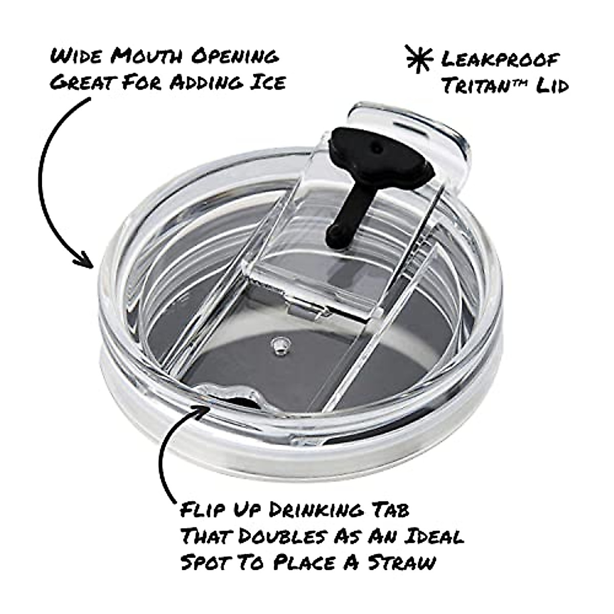 BUILT 24 Ounce Shasta Double Wall Vacuum Insulated Stainless Steel Coffee and Water Tumbler with Easy to Clean Flip to Open Lid, Black