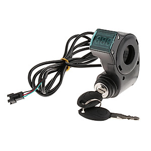 BESSTUUP E-Bicycle Thumb Throttle Speed Control, Thumb Throttle Power Switch with LED Display for Electric Scooter, Pocket Bike