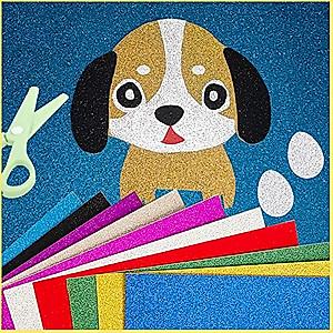 SALEMAR Silver Glitter Cardstock Paper for Cricut Duarable Sparkling Card Stock for Creating Holiday Greeting Card, Cake Toppers, Wedding Crafts, Paper Crafting, 250Gsm, 10 Sheets