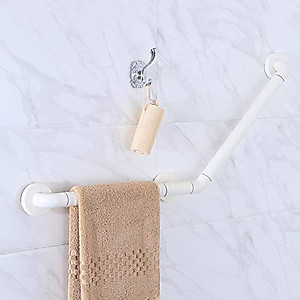 CRODY Bath Wall Attachment Handrails Grab Bar Rails Grab Bar, Wall Mounted Towel Rack, Safety Non Slip Handle L-Shaped Design 135 Degree/30 * 30Cm