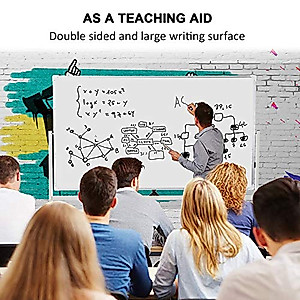 Mobile Whiteboard 72"x40" Magnetic Dry Erase White Boards on Wheels Double-Sided Large Whiteboard with Rolling Stand for Classrooms, Offices and Home