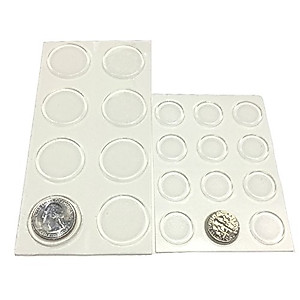 Round Clear Adhesive Bumpers Combo (Large, Medium) - Transparent Self Stick Rubber Pads for Glass Table Top, Furniture, Laptop, Mirrors - 20 PCs