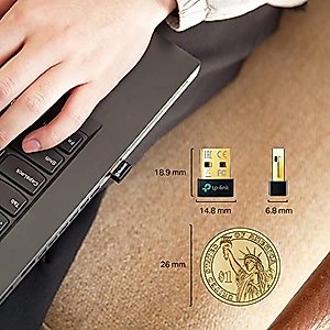 TP-Link USB Bluetooth Adapter for PC, Bluetooth 5.3 Dongle Receiver, Plug and Play, Nano Design, EDR & BLE Technology, Supports Windows 11/10/8.1/7 for Desktop, Laptop, PS5/PS4/Xbox Controller (UB500)