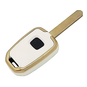 Key Fob Cover Case Fit for Honda Accord Civic CR-V HR-V Remote Holder Skin Protector Keyless Entry Sleeve Accessories (White)