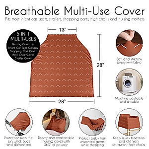 Sweet Jojo Designs Orange Boho Arrow Boy Girl Infant Baby Car Seat Cover Nursing Breastfeeding Shopping Cart Stroller Canopy Rust Modern Bohemian Gender Neutral Farmhouse Southwest Arrows Diamond Tuft