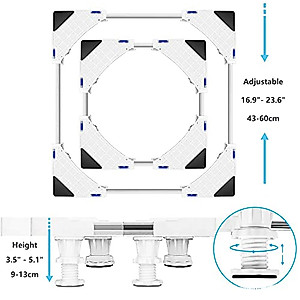 Adjustable Fridge Stand- Refrigerator Stand-Mini Fridge Stand- Washing Machine-Washer Stand-Strong Feet for Fridge- Mobile Base Stand with 4 Strong Feet Multi-Functional Base (4 Feet)