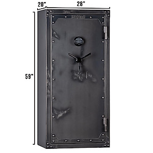 Kodiak Home Gun Safe for Rifles & Pistols | KSX5928 by Rhino Metals with New SafeX Security System | 48 Long Guns & 6 Pistol Pockets | 60 Minute Fire Protection | Antiqued Finish | 435lbs