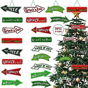 Christmas Tree Decorations Christmas Tree Ornaments - 20PCS Christmas Tree Hanging Ornament Whoville Christmas Ornaments Decorations for Christmas Tree Indoor Home Decor