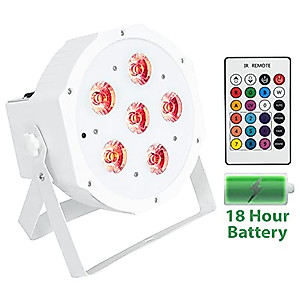 2) Rockville Battery PAR 61 White Rechargeable RGBWA+ DMX DJ Up-Lights+Remotes