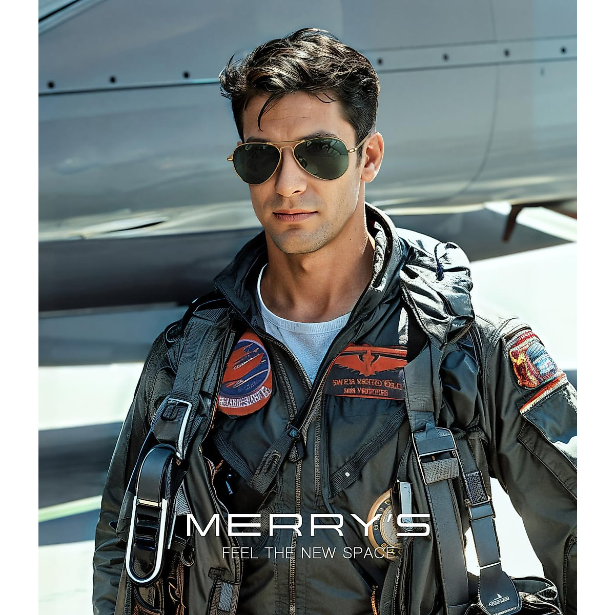 MERRY'S Classic Aviator Military Polarized Sunglasses for Men or Women S8562