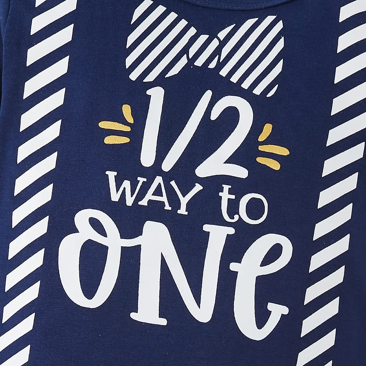 Baby Half Birthday Long Sleeve Outfit Boy Funny 1/2 Way To One Birthday Baby Romper Happy Birthday Party (6-12 Months)