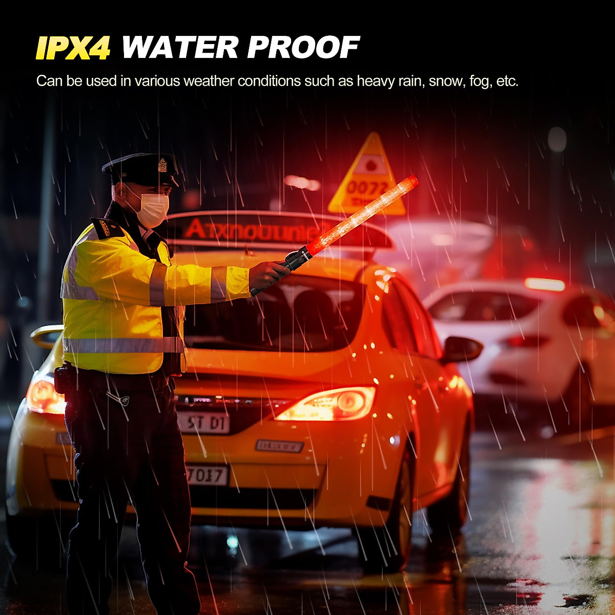 E-riding 4 Pack 21 Inch Traffic Wand, Air Traffic Control Wand with 3 Flashing Modes, LED Multifunction Traffic Safety Baton for Airport, Parking, Car Directing