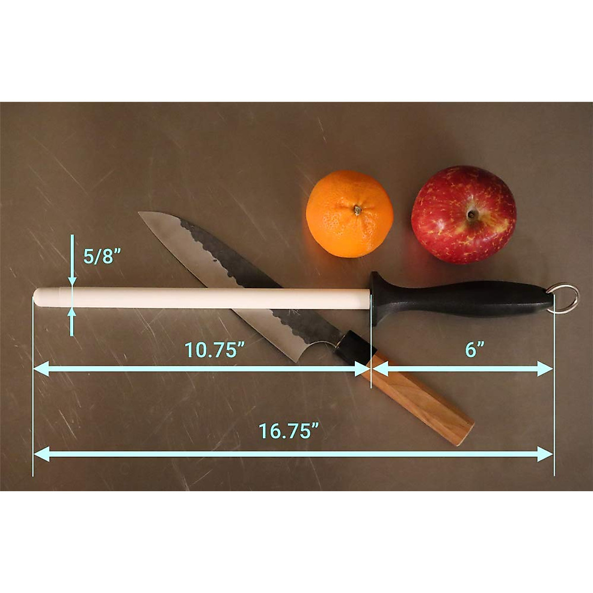 Wedgek HXT Ceramic Thick Sharpening Rod and Angle Guides, 11-Inch Shatter Resistant, White 1500 Grit