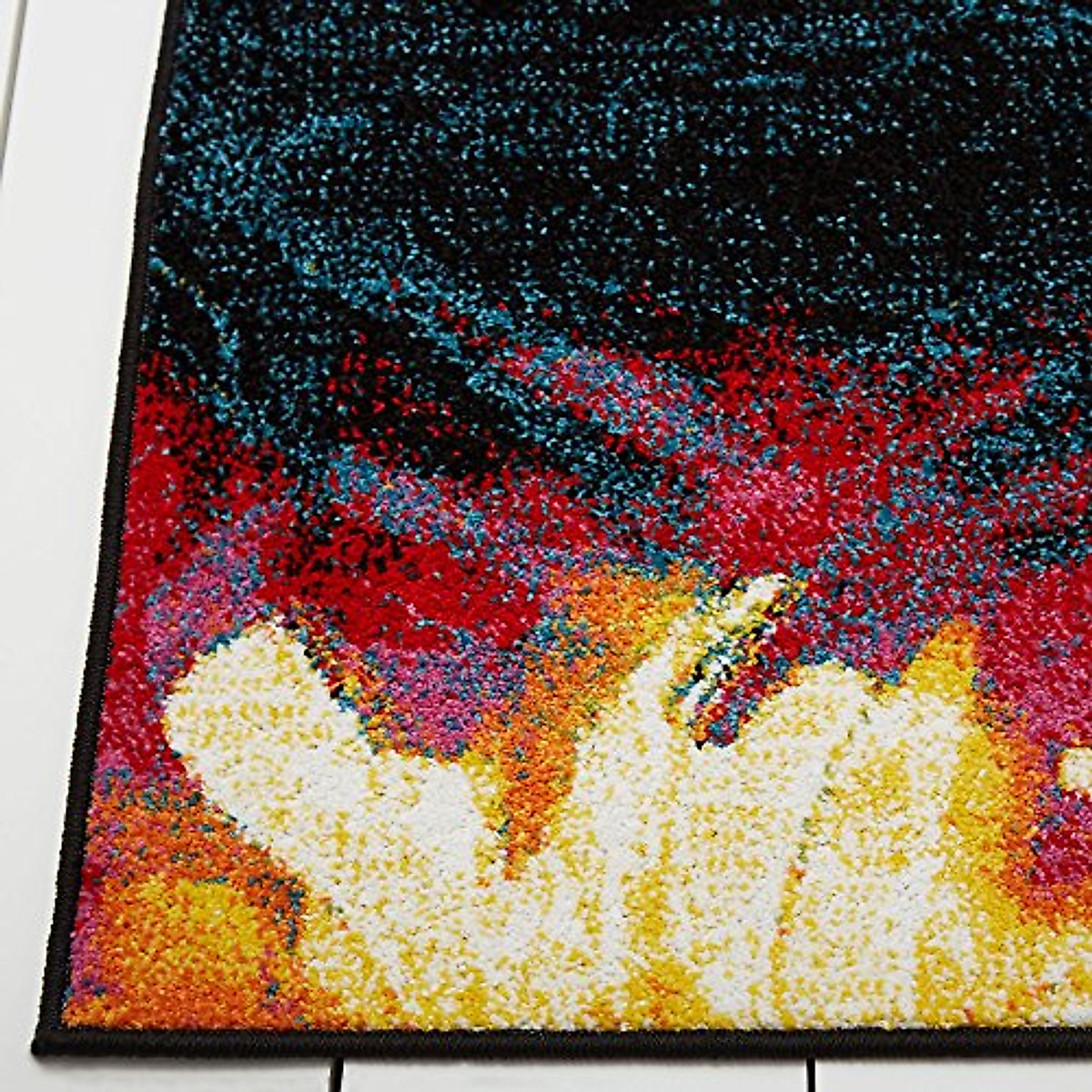 Home Dynamix Splash Mondrian Area Rug 5'2"x7'2", Abstract Black/Blue/Pink/Yellow