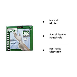 Kirkland Signature DnRbYi Nitrile Exam Multi-Purpose Medium Gloves Latex-Free, 400 Count, (467120)