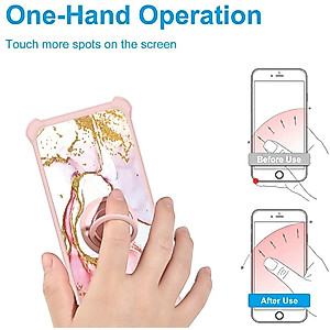 Aroepurt Case for Vortex HD65 Case Compatible with Vortex HD65 Phone Case Cover [with Tempered Glass Screen Protector][Hard PC + Soft Silicone][Ring Support] [Gold Glitter+Luminous] JSF-FDL