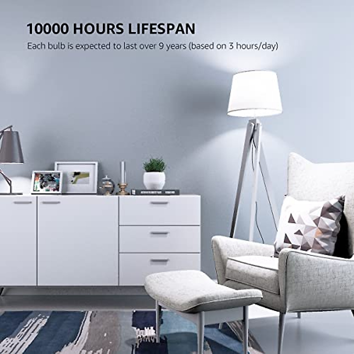 LE 100W Equivalent LED Light Bulbs, 14W 1500 Lumens Daylight White 5000K Non-Dimmable, A19 E26 Standard Base, 10000 Hour Lifetime, Pack of 6