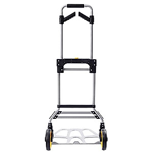 Folding Hand Truck and Dolly,264 Lb Capacity Heavy-Duty Aluminum Luggage Trolley Cart with Telescoping Handle and Wheels for Indoor Outdoor Moving Travel