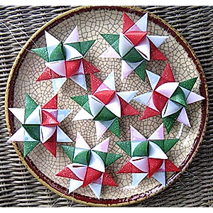 1" Red, Green, White Holiday~ Paper Strips for German, Froebel, Moravian Stars & Weaving