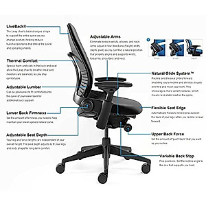 Steelcase Leap Fabric Chair, Black, -