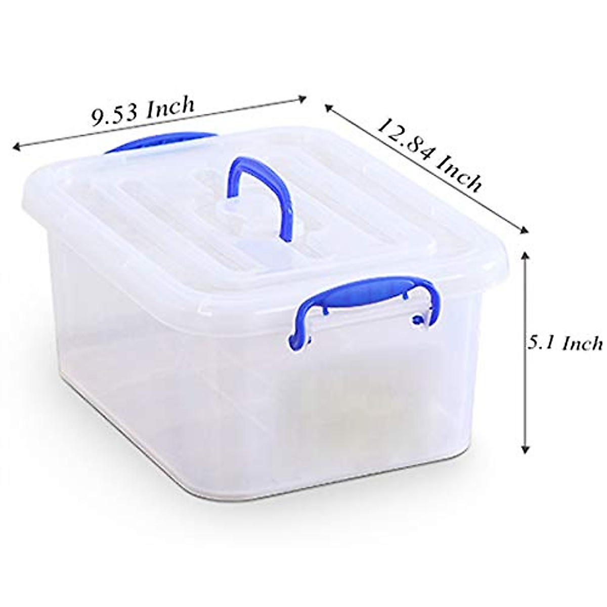 9 Quart Clear Storage Latch Bins with Lids/Handle, Plastic Clear Stackable Box, 9-Liter (2 Pack)