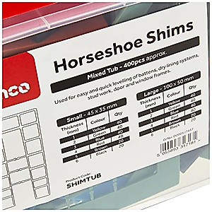 TimCo SHIMTUB Assorted Horseshoe Plastic Shims Tub, 1 to 6mm, 400 count