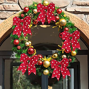 Anwyll Wired Edge Christmas Ribbon - 2-1/2 Inch x 22 Yard Red and White Polka Dot Wire Ribbon for Wreath, Tree, Gift Wrapping and Holiday Decoration