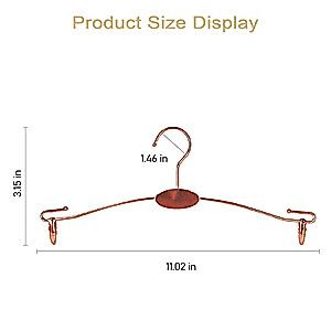 Loghot 10PCS Metal Underwear Rack Durable Bra Pants Clothes Hangers Hook with Non Slip Clips for Lingerie Shop Display (Rose Gold)