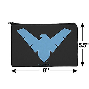 Batman Nightwing Logo Pencil Pen Organizer Zipper Pouch Case