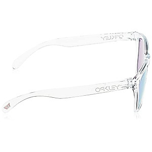 Oakley OO9013 Frogskins Square Sunglasses, Polished Clear/Prizm Violet, 55 mm