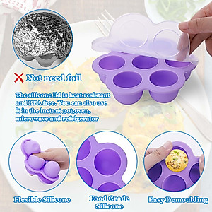 XANGNIER Silicone Air Fryer Egg bite Mold,2 Pack Reusable Egg Bites Pan with Lid-Alternative to Sous Vide Egg Bite Maker,Air Fryer Accessories