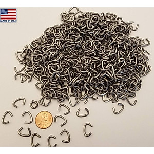 3/8 Stainless Steel Hog Rings for Crab pots, Cages, Traps, Fencing, Sausage Casings, Rabbit Cages (100 Count bag-3oz)
