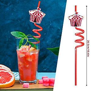 Carnival Circus Party Favors Carnival Straws 24pcs Circus Carnival Party Decorations Supplies Carnival Circus Plastic Straws Carnival Goodie Bags Stuffers for Carnival Birthday Party Supplies